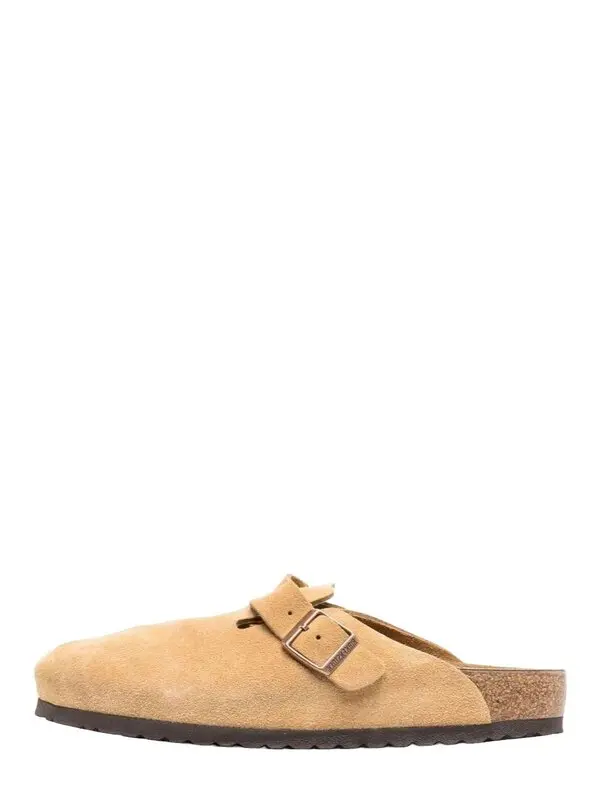 BIRKENSTOCK Boston Suede Leather Clogs - Beige