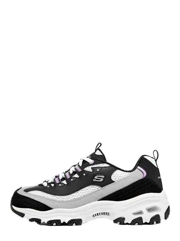 Sketchers D'lites 1.0 Low Top Sneakers - Black/white/grey