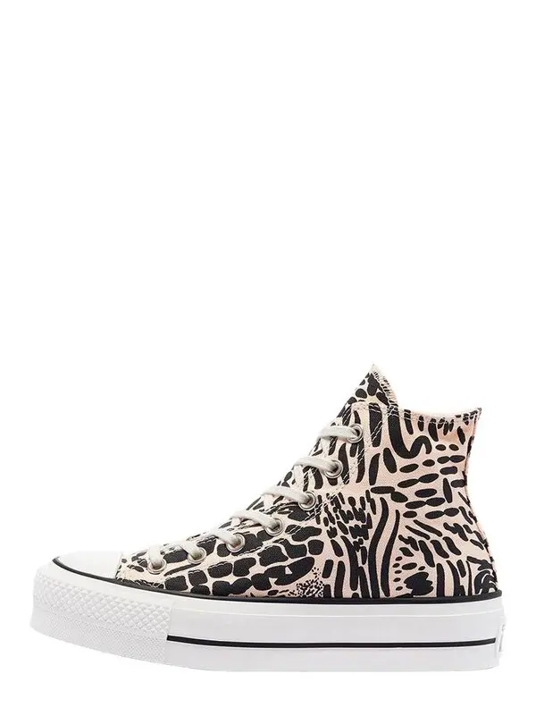 CONVERSE Chuck Taylor All Star Platform High Top "jungle Art" Sneakers - Creamyellow/black