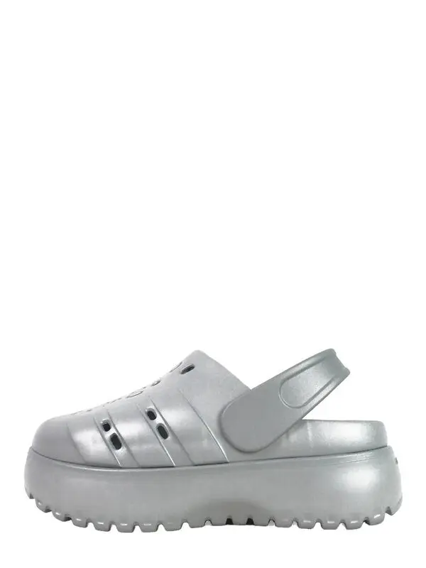 Adidas Adilette Clog Platform Sandals - Silver Metallic