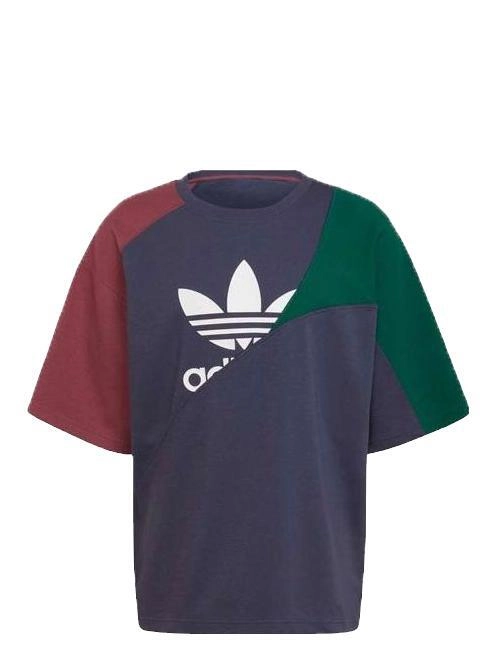 Adidas Originals Bld Cb Tee Colorblock Round Neck Splicing Sports Short Sleeve Multicolor - Multi-color