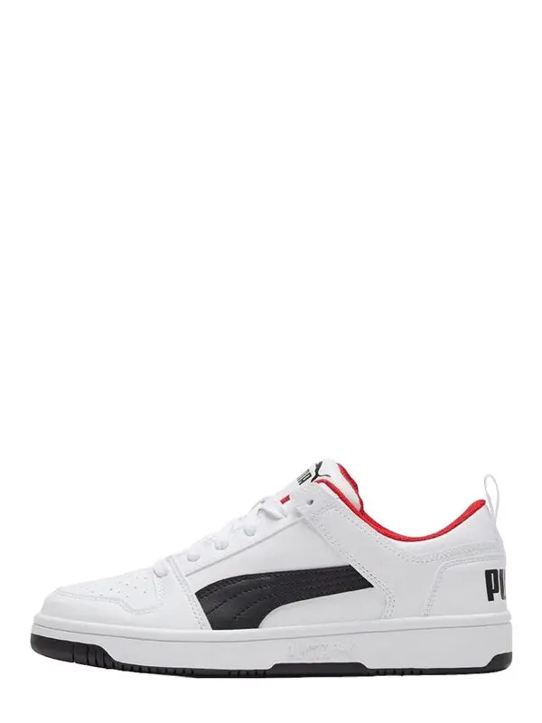 PUMA Rebound Layup Low Top Sneakers - White/black/red