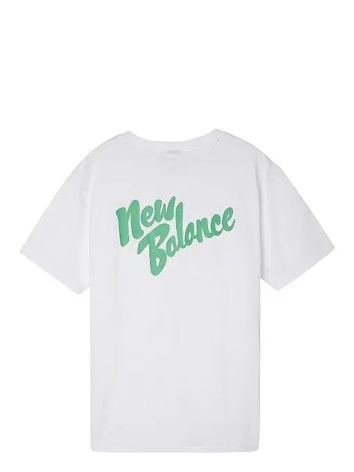 NEW BALANCE Back Alphabet Printing Short Sleeve Couple Style - White