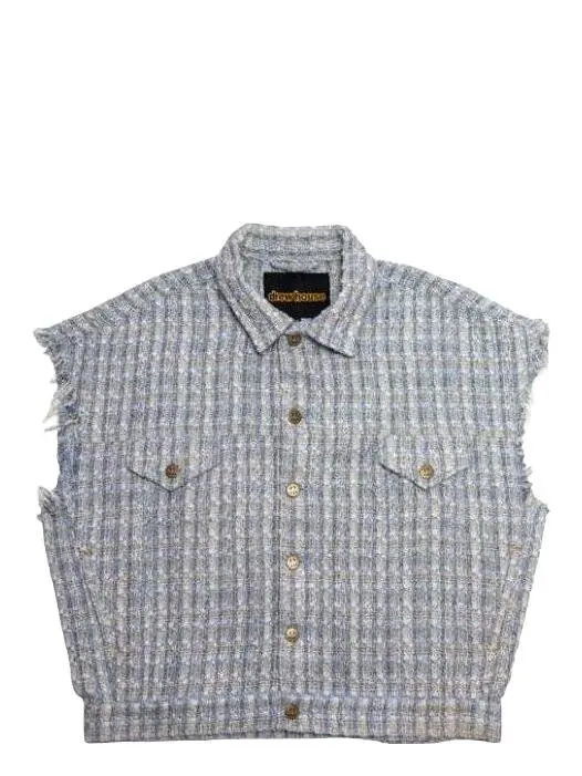 Drew House Boucle Sleeveless Trucker Jacket - Light Blue