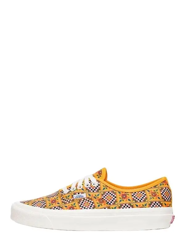 VANS Authentic 44 Dx Anaheim Factory Tile Checkerboard Low Top Sneakers - Yellow/white