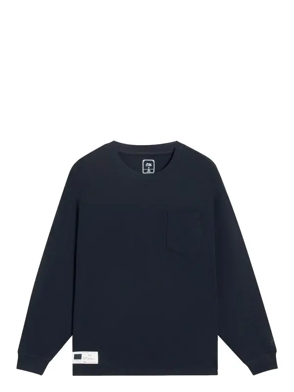 LI-NING Chinese Color Pocket Long Sleeve T-shirt - Black