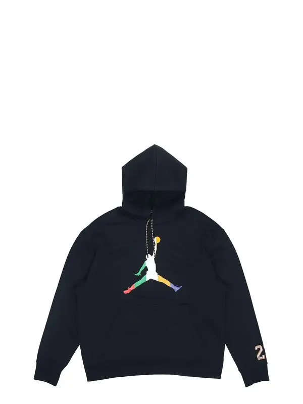 JORDAN Black Multi-color Large Logo Hoodie - Default Color