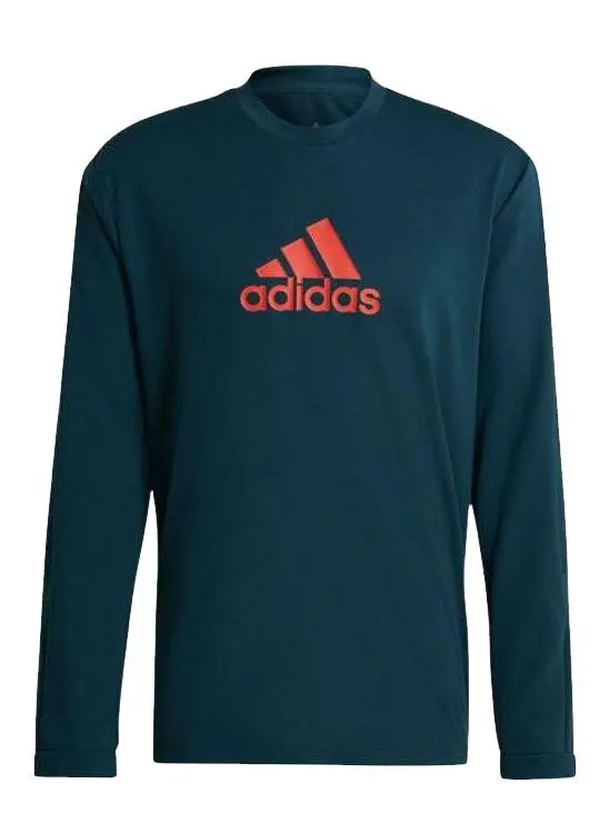 Adidas Long Sleeve Logo Graphic T-shirt - Blue