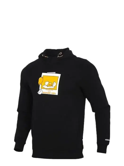 Adidas Neo Casual Sports Long Sleeve Pullover Hoodie - Black
