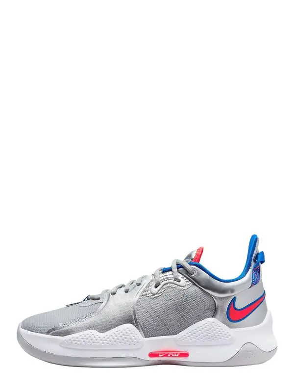 Nike Pg 5 Ep Basketball Sneakers - Silver/white/red
