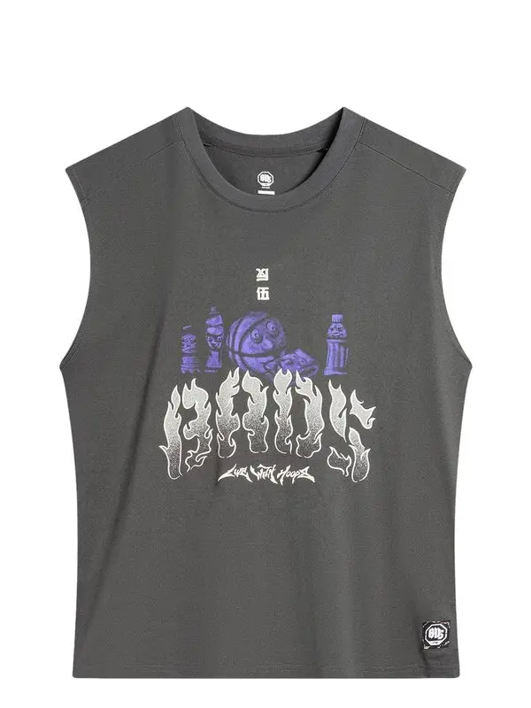 LI-NING Badfive Graphic Tank - Grey/multi-color