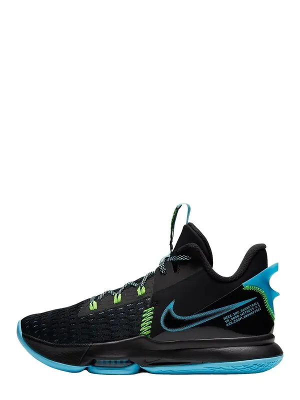 Nike Lebron Witness 5 Ep Athletic Sneakers - Black/green Strike/light Blue Fury