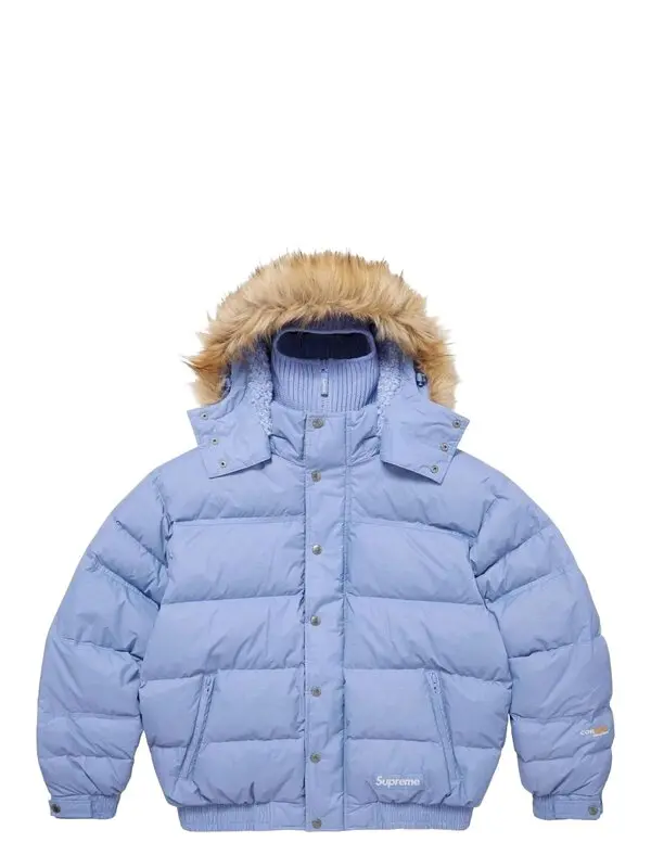 Supreme 700-fill Down Puffer Jacket With Fur-trimmed Hood - Light Blue