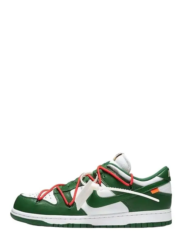 Nike Dunk Low Off-white "pine Green" Sneakers - Green/white/orange