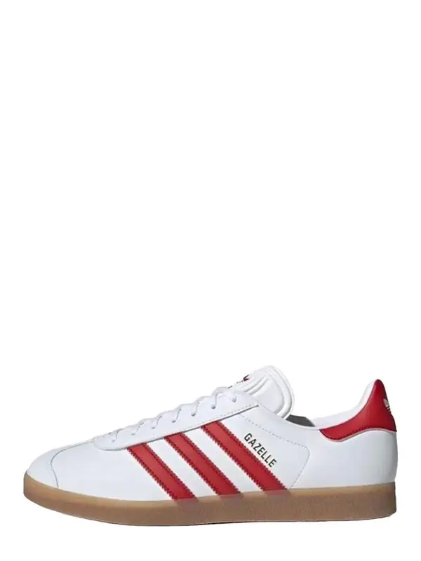 Adidas Gazelle Leather Sneakers - White/red/brown