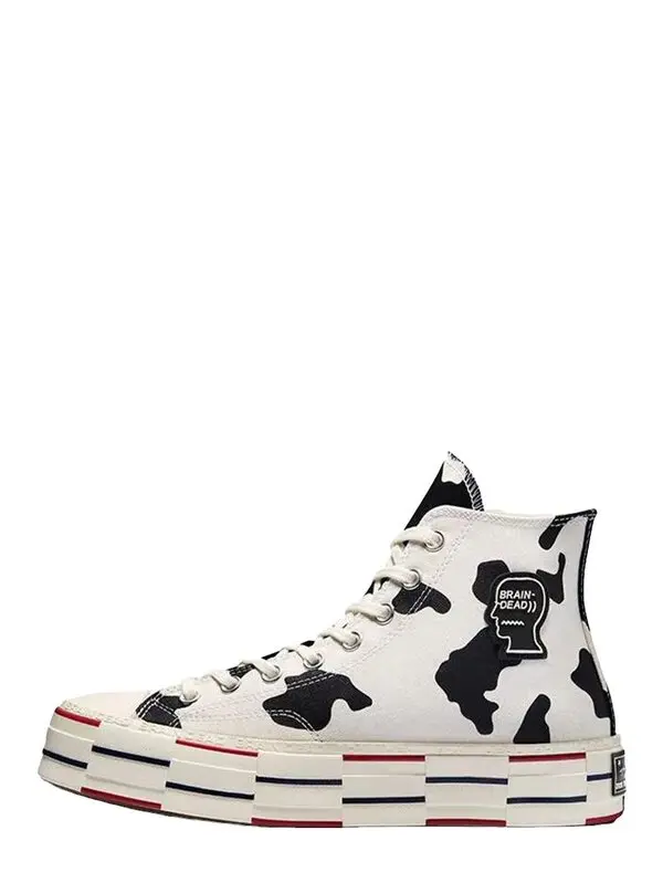 CONVERSE Brain Dead X Chuck 70 High Top "cow Print" Sneakers - Egret/black/french Roast