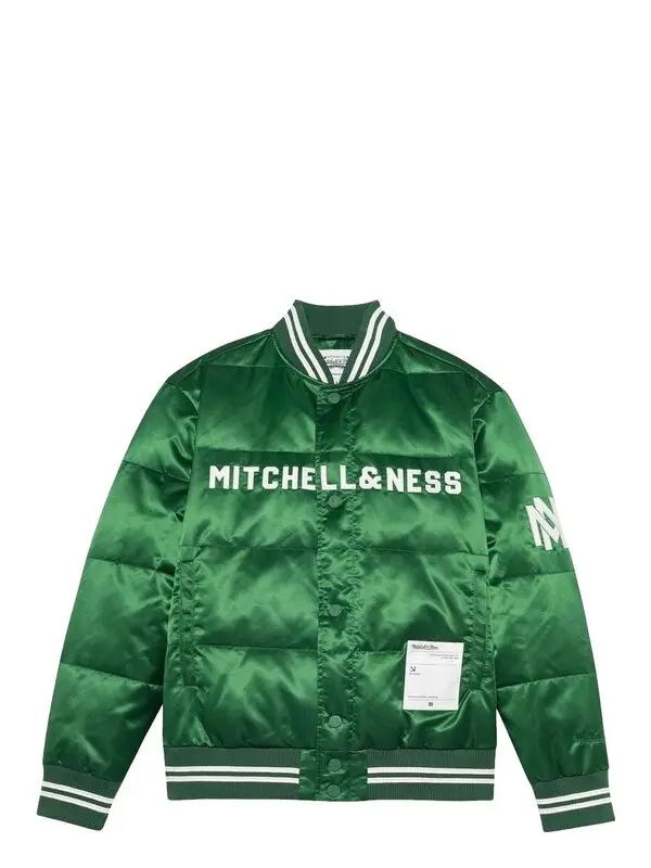 Mitchell & Ness Padded Bomber Jacket - Green/white