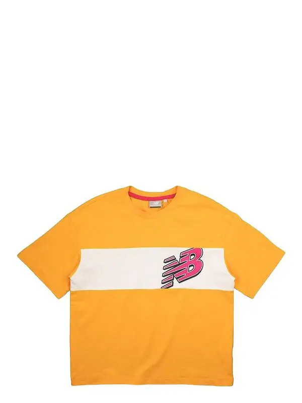 NEW BALANCE Colorblock Short Sleeve T-shirt - Yellow