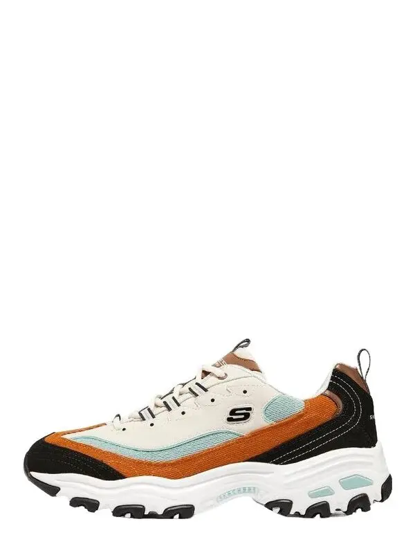 Sketchers D'lites 1.0 Lace-up Sneakers - White/black/orange
