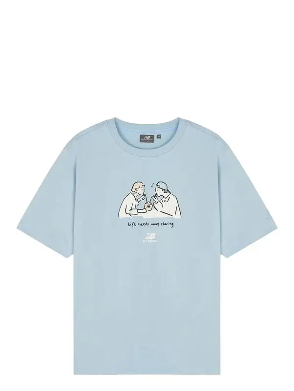 NEW BALANCE X Pk Graphic T-shirt - Sky Blue/white