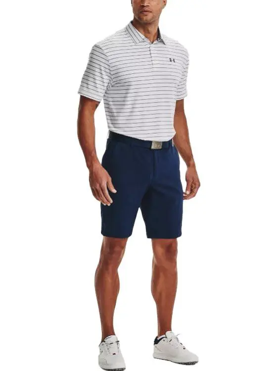 Under Armour Playoff Core Stripe Polo Shirt 'white Grey - Halo Grey/white/pitch Grey