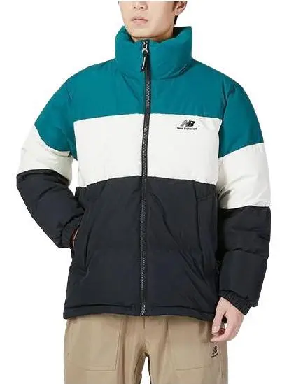 NEW BALANCE Color Block Down Jacket - Black/white/blue