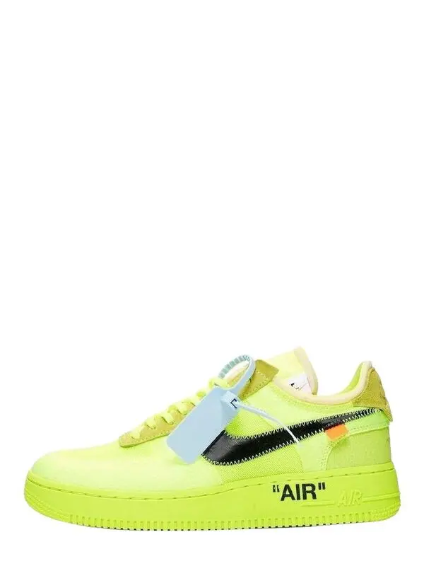 Nike Off-white X Air Force 1 Low 'volt' Sneakers - Volt/black-cone