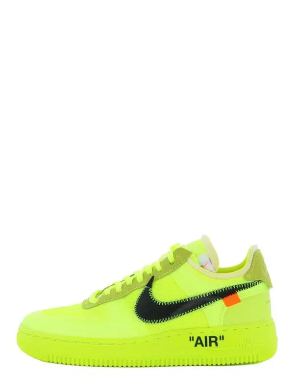 Nike Off-white X Air Force 1 Low 'volt' Sneakers - Volt/black-cone