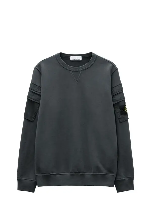 Stone Island Crewneck With Sleeve Pockets - Grey