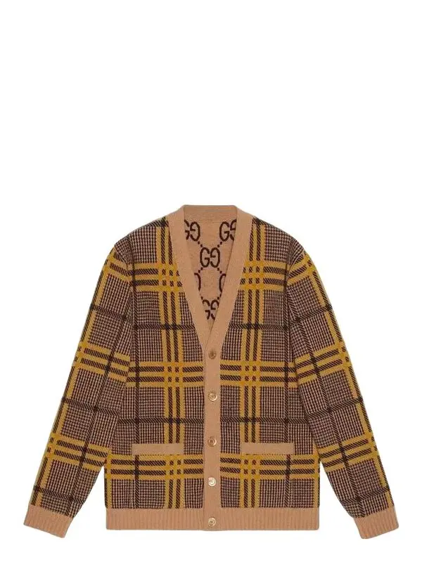 Gucci Reversible Wool Knit Cardigan - Brown