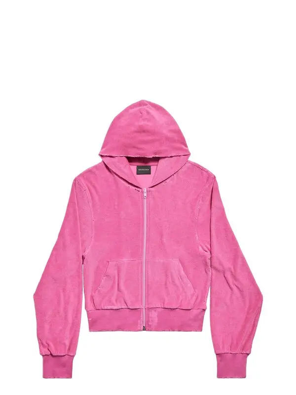 Balenciaga Bb Motel Zip-up Hoodie - Dark Pink