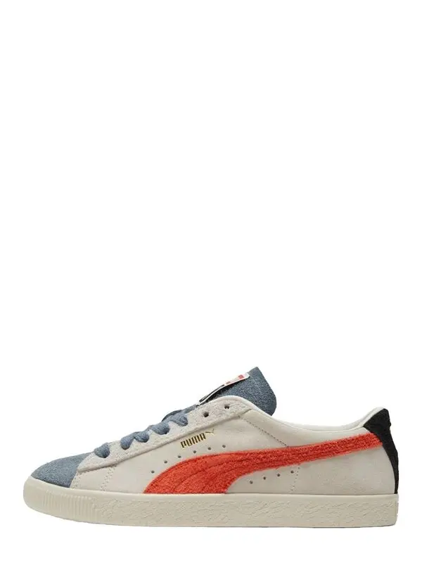 PUMA Suede Vintage Low Top Sneakers - White/blue/orange