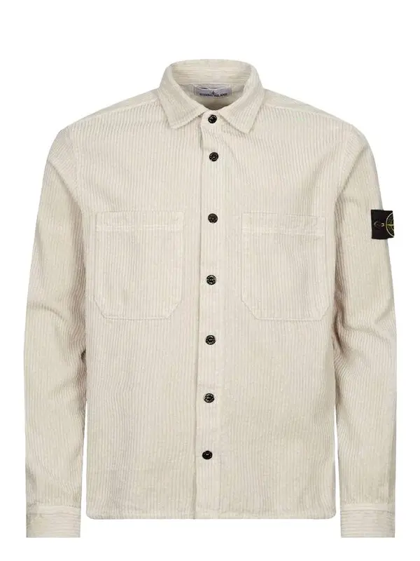 Stone Island Cord Overshirt 'plaster - Beige