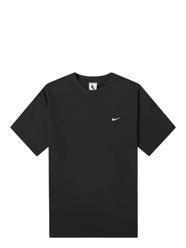 Nike Solo Swoosh T-shirt Printing Logo Solid Color Round Neck Short Sleeve - Black