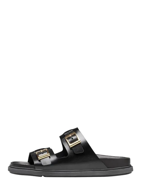 BIRKENSTOCK St Barths Natural Leather Sandals - Black