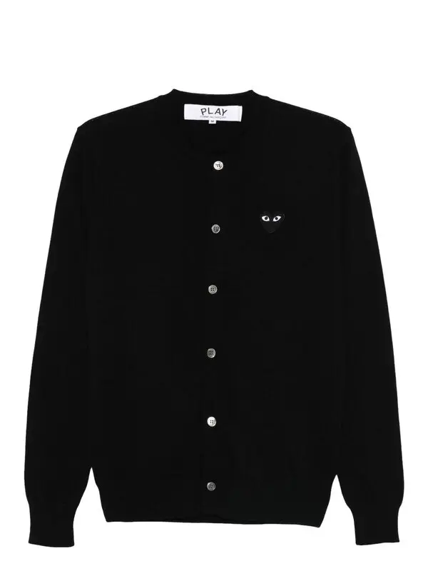 Play Comme Des Garcon Heart Emblem Cardigan - Black