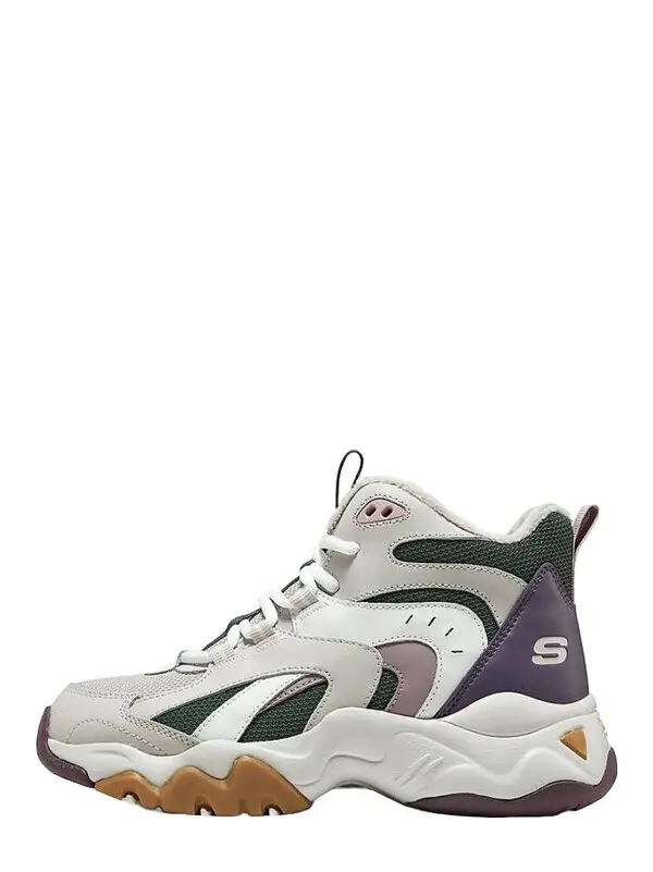 Sketchers D'lites High Top Sneakers - Beige/purple/white