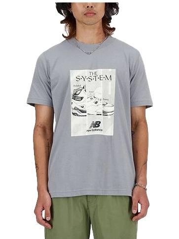 NEW BALANCE Sport Essentials Poster T-shirt Asia Sizing - Grey