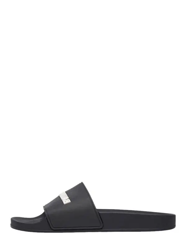 Balenciaga Rubber Pool Slides - Black/white
