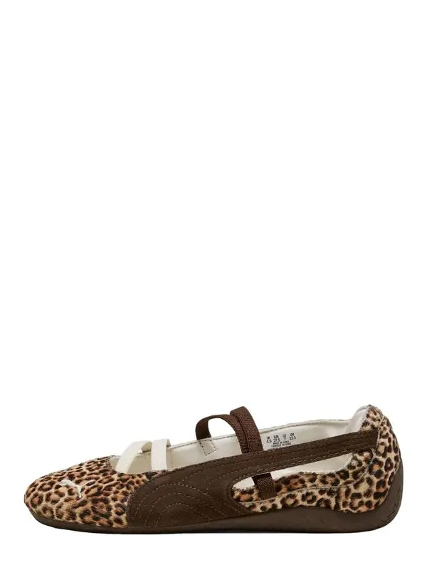 PUMA Speedcat Ballet Wild Leopard Pony Hair Ballerina Flats - Chocolate/warm White