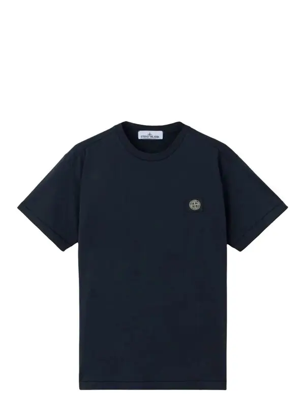Stone Island 2100027 60/2 Slim-fit Compass Patch T-shirt - Navy