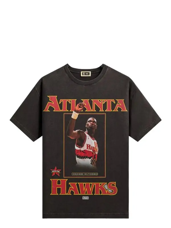 Kith For Nba All-star Atlanta Hawks Dikembe Mutombo Vintage T-shirt - Black