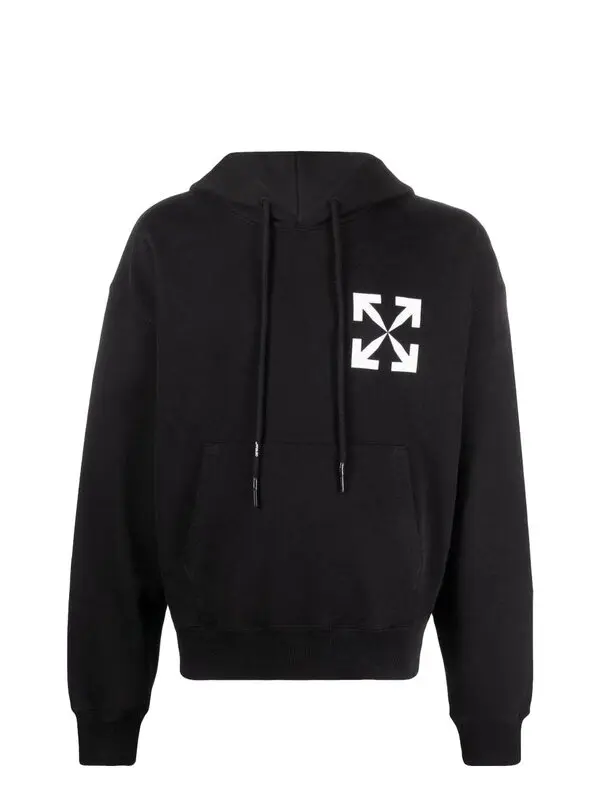 Off-White Arrows Logo Cotton Hoodie - Black/white
