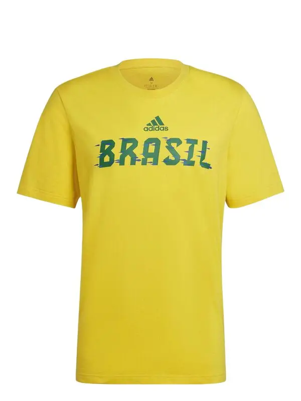 Adidas Fifa World Cup 2022 Brasil T-shirt Asia Sizing 'yellow Green - Yellow/green