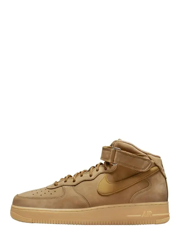 Nike Force 1 Mid '07 Flax Sneakers - Flat/gum Light Brown/black