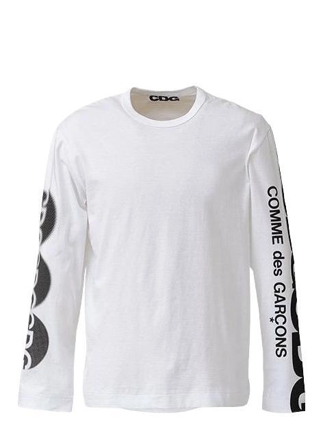 Comme Des Garçons Cdg String Mark Logo Long-sleeve Tee - White