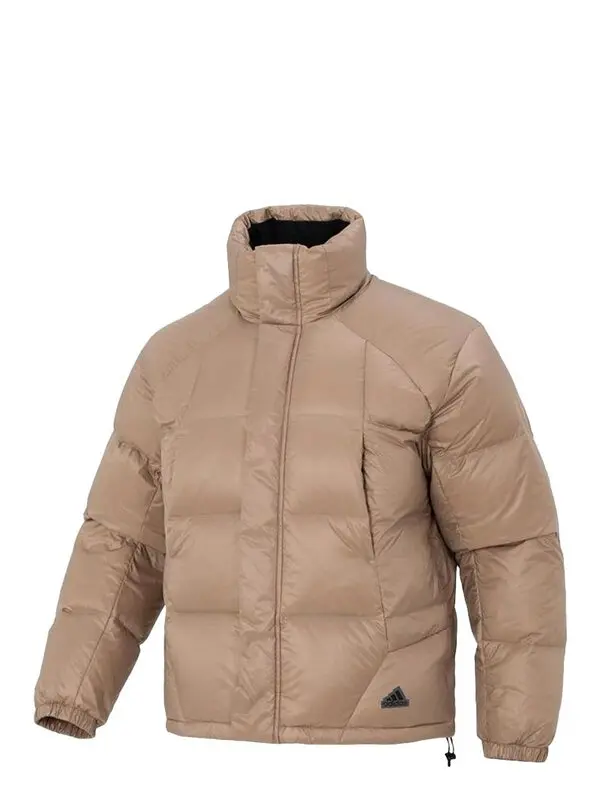 Adidas Puff Down Jacket With Stand Collar - Brown