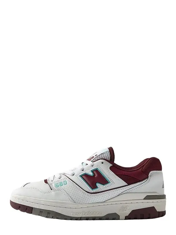 NEW BALANCE 550 "burgundy Turquoise" Athletic Sneakers - Wine Red/white