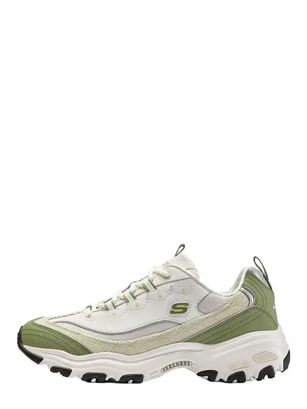 Sketchers D'lites Varsity Spirit Sneaker - White/beige/green