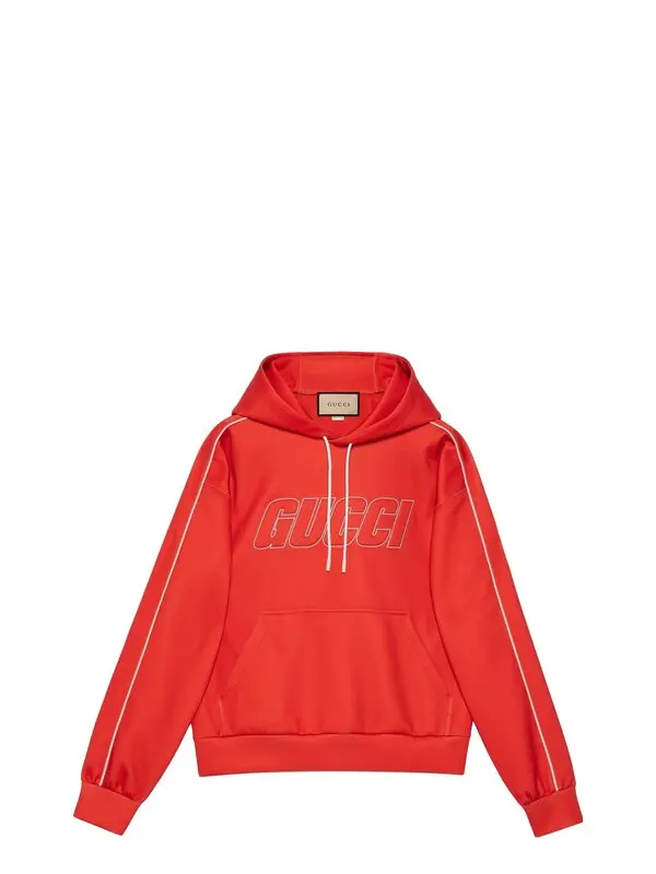 Gucci Neoprene Hooded Sweatshirt - Red